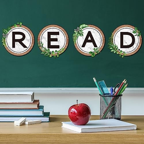 4 Pcs Farmhouse Reading Posters Eucalyptus Classroom Read Decorations ...