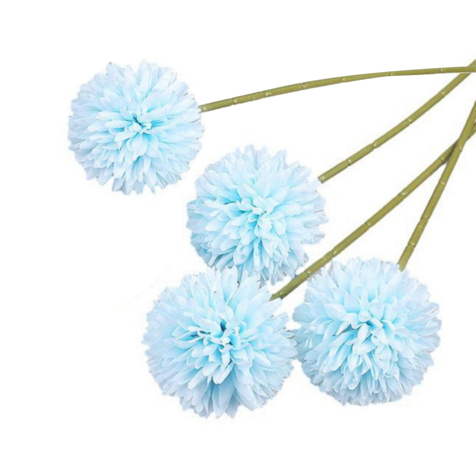 4 Pcs Faux Ball Chrysanthemum Bouquet Pink Artificial Ball Flowers Fake ...