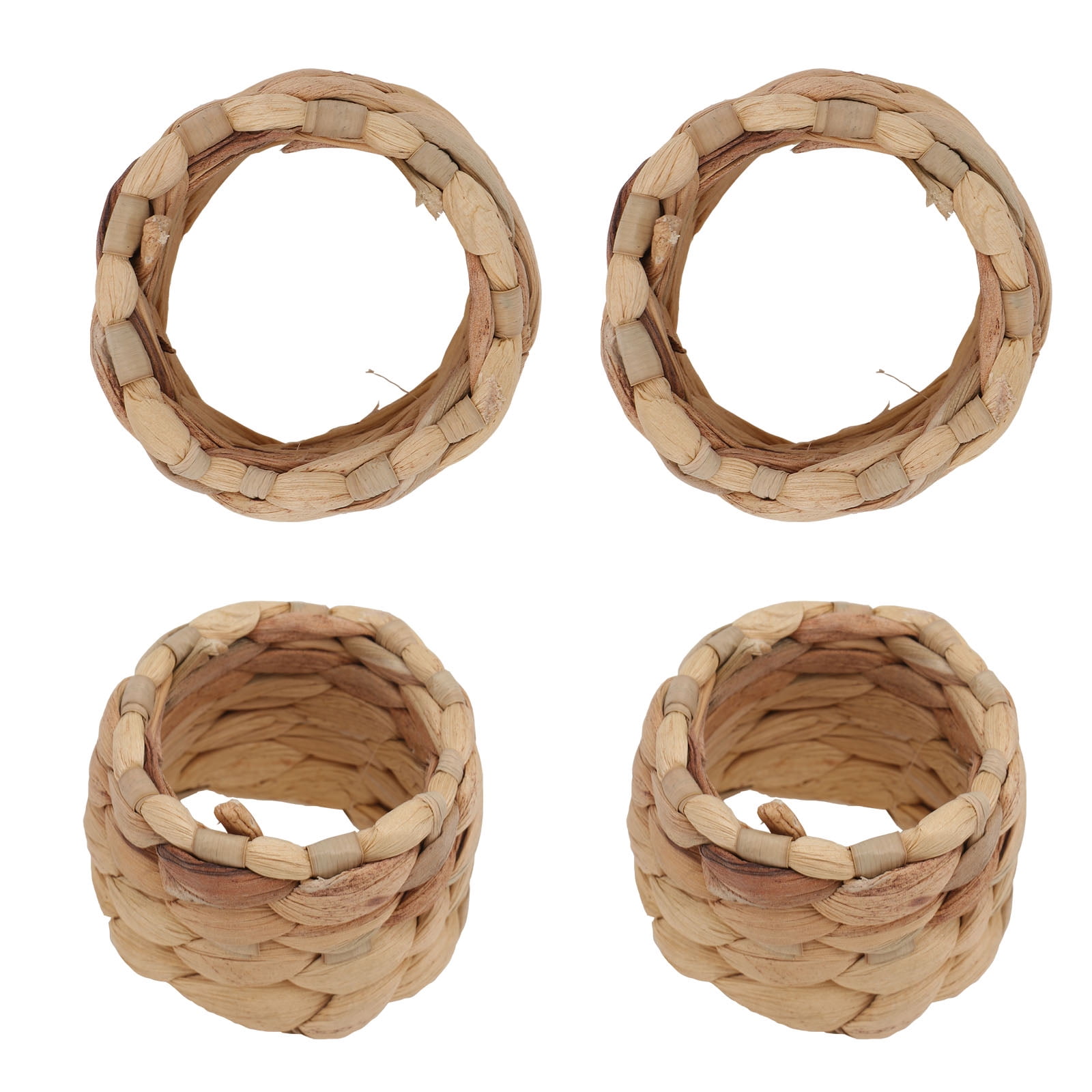 4 Pcs Faux Woven Napkin Rings Buckle Table Decoration Natural - Walmart.com