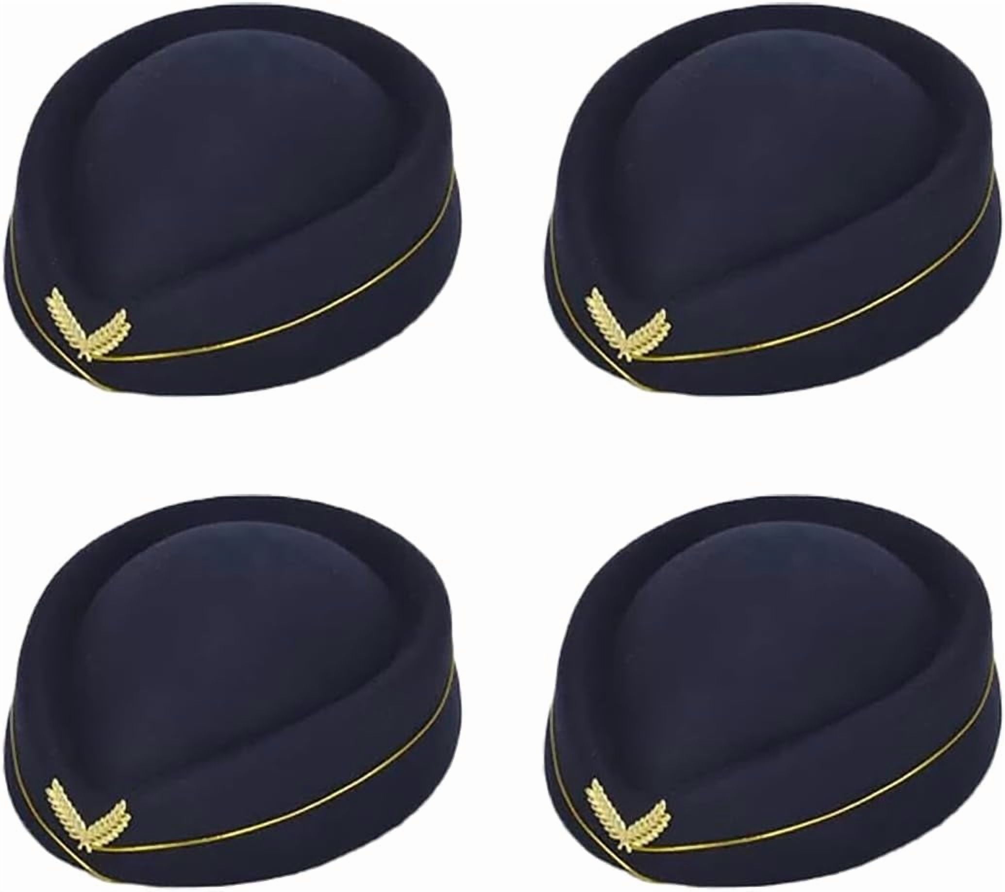4 Pcs Felt Stewardess Hats Woolen Flight Attendant Hat Air Hostess Hat ...