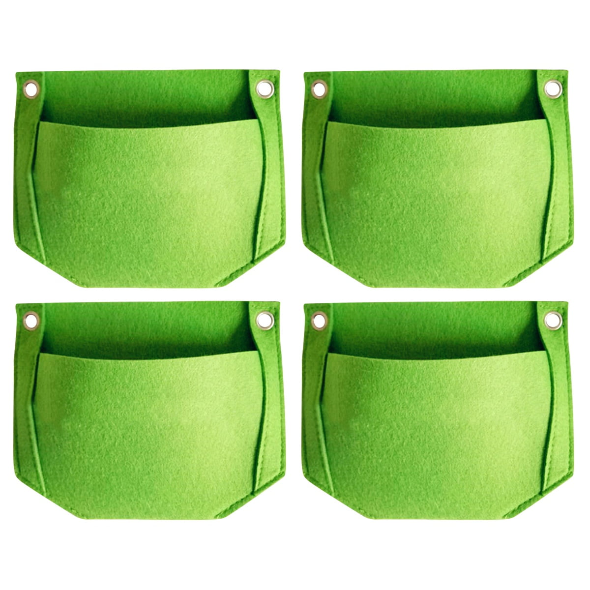 4 Pcs Green Felt Storage Bags Wall Hanging Organizer Pockets Versatile ...