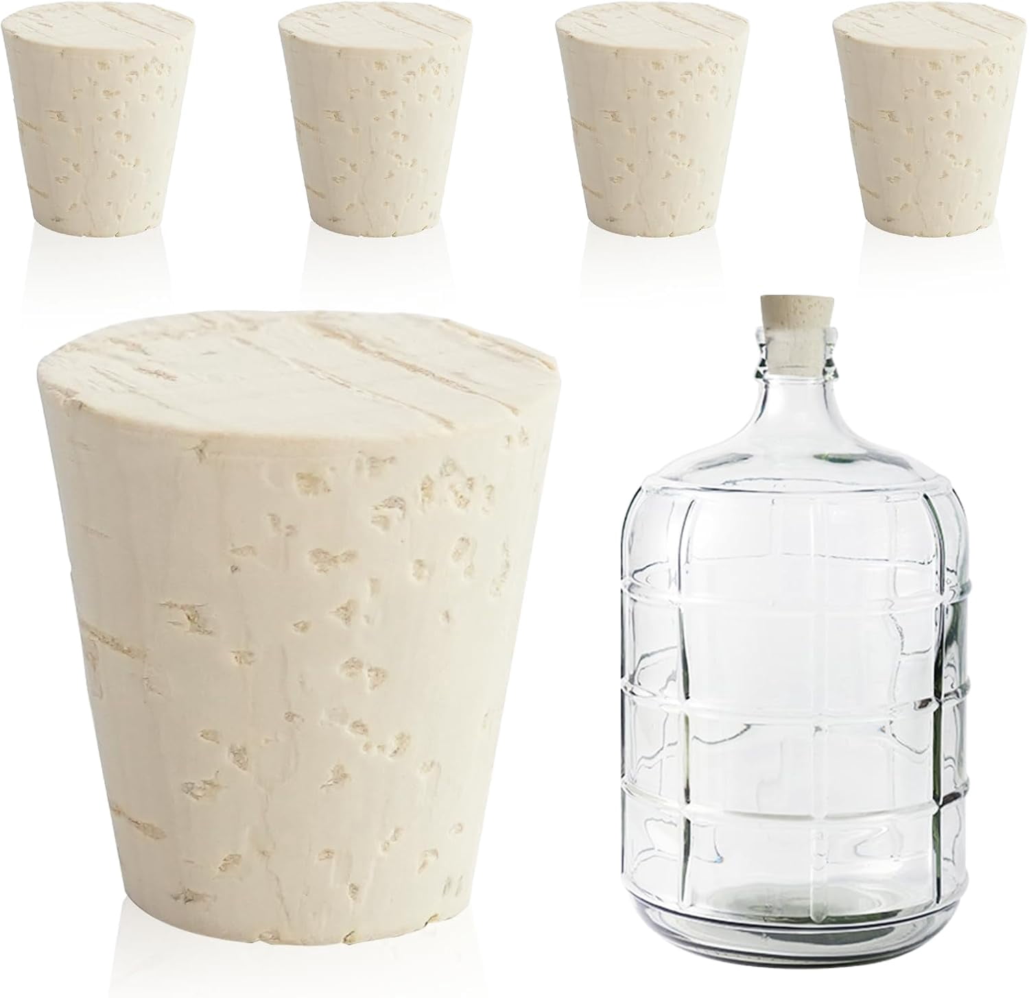 4 Pcs Fermentation Stopper Glass Carboy Corks for 3, 5, 6 Gallon Glass ...
