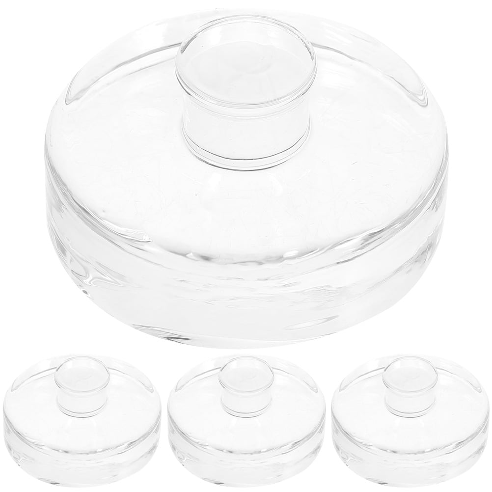 4 Pcs Fermented Glass Weights Fermenting Jar Lid Lids Clear Can Wide