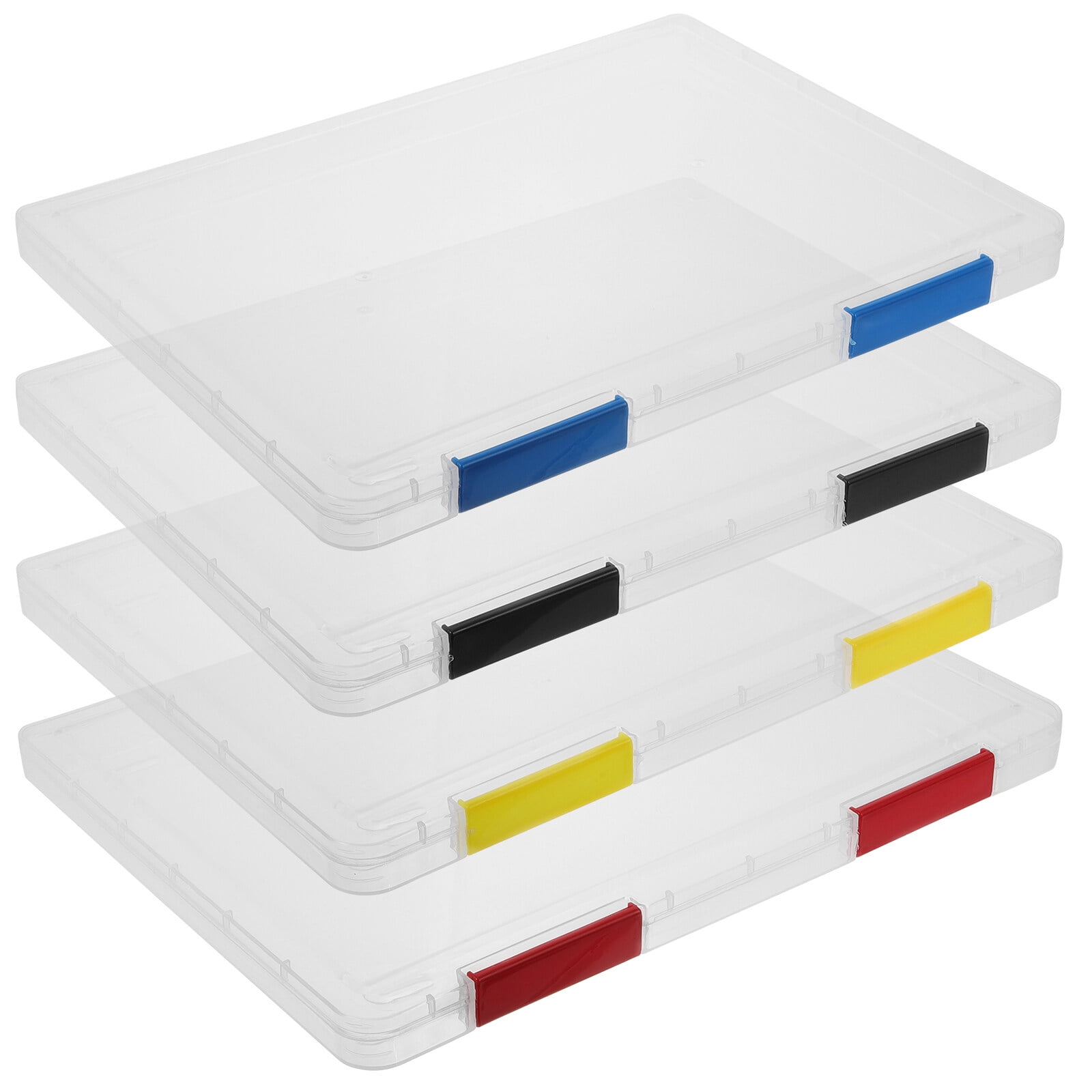 HEANUJJ 4Pcs Rectangular Office Supply Organizer Box Transparent for ...