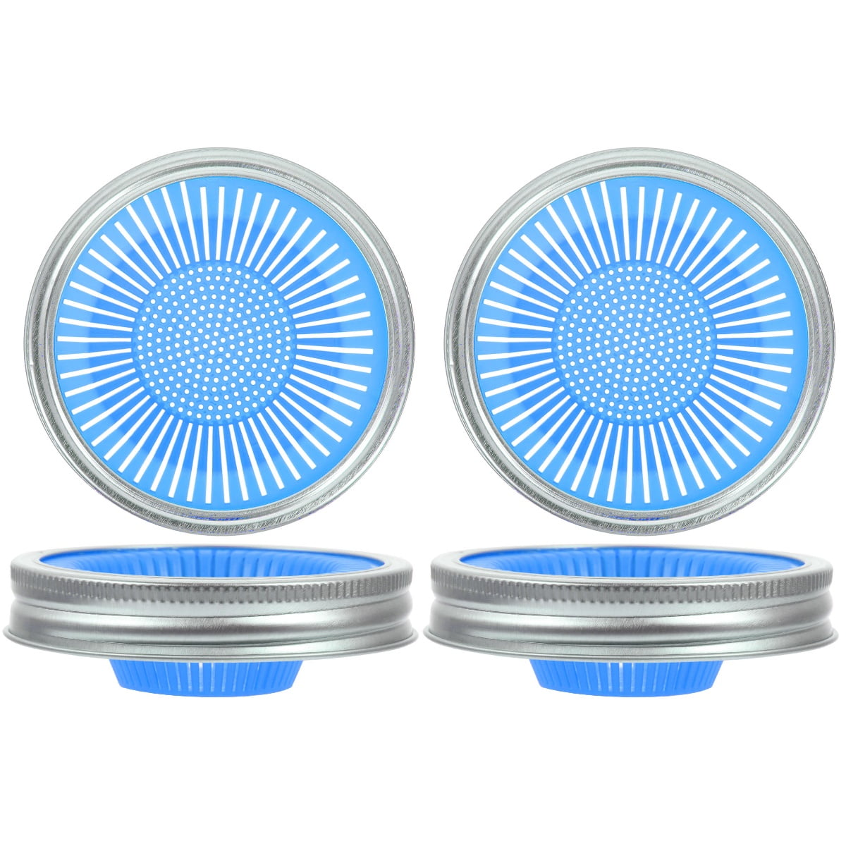 4 Pcs Filter Jar Sprouter Lids Wide Mouth Tops Split with Hole ...