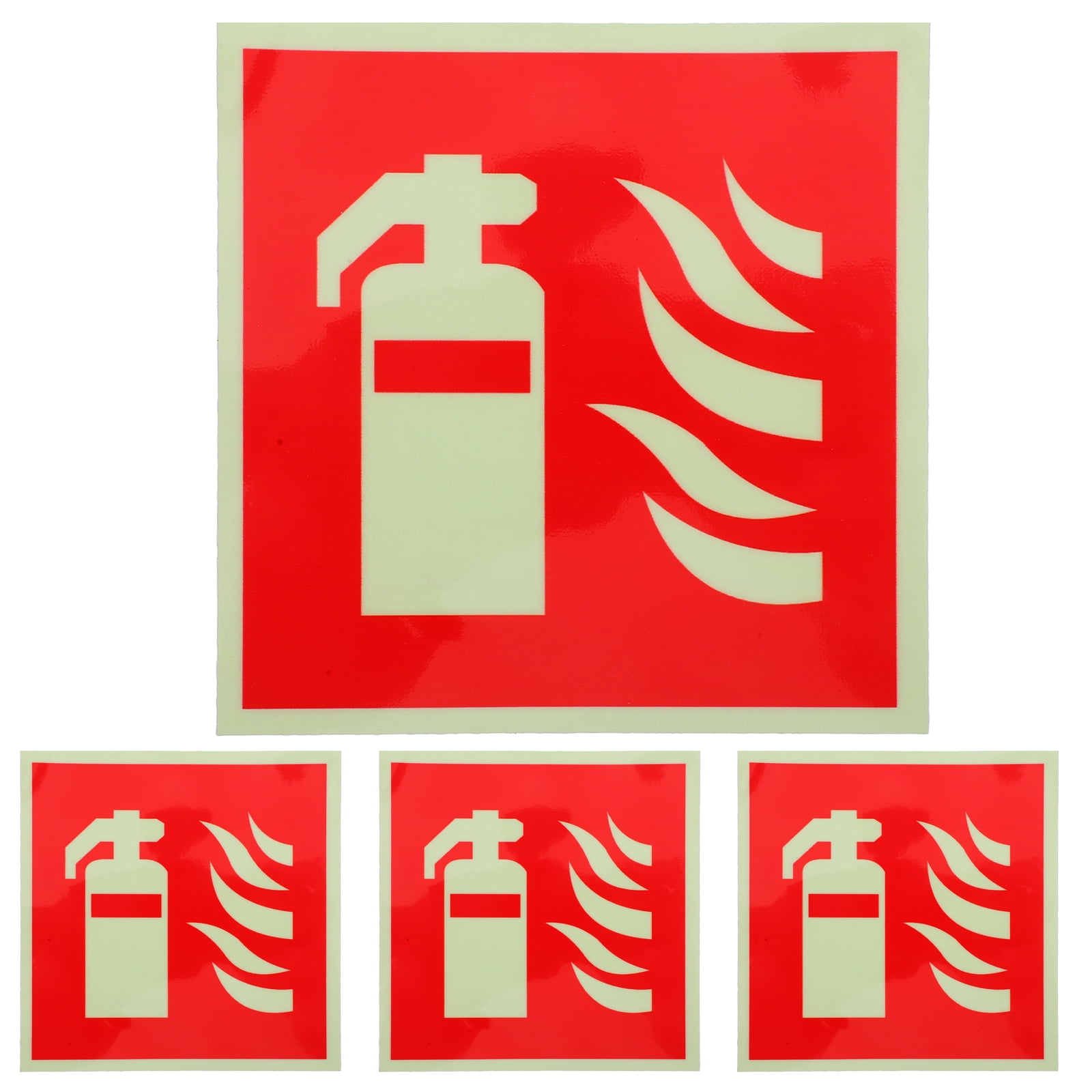 4 Pcs Fire Safety Signs Label Extinguisher Luminous Sticker - Walmart.com