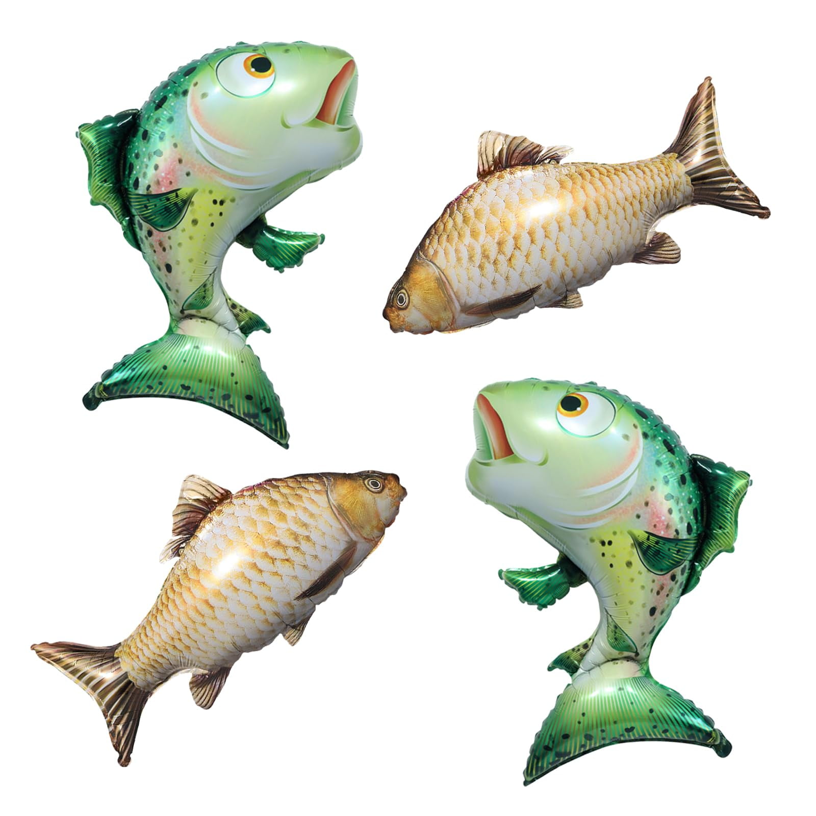 4 Pcs Fish Balloons STF9 Foil Sea Animal Balloons for Fishing Themed ...