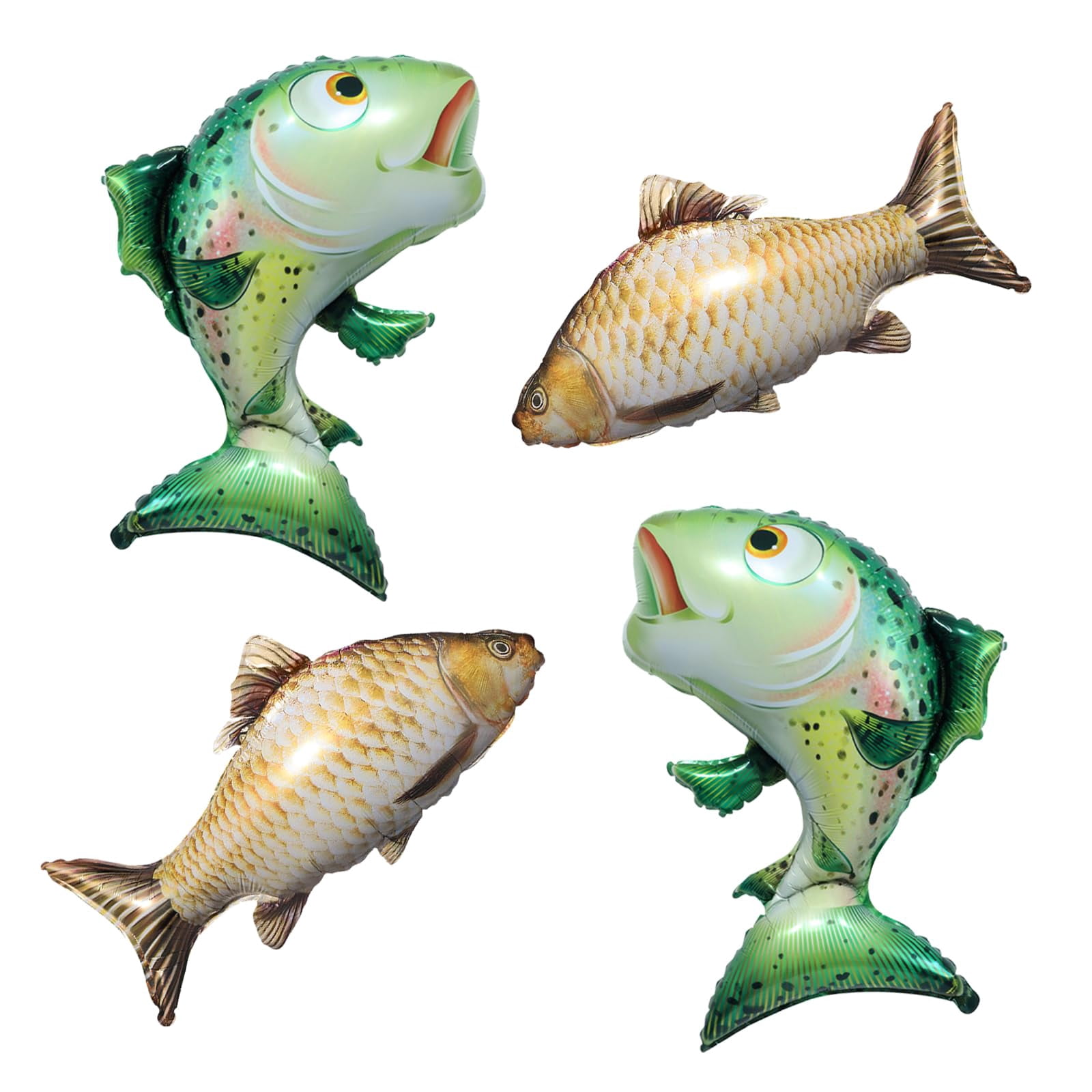 4 Pcs Fish TWE5 Balloons Foil Sea Animal Balloons for Fishing Themed ...