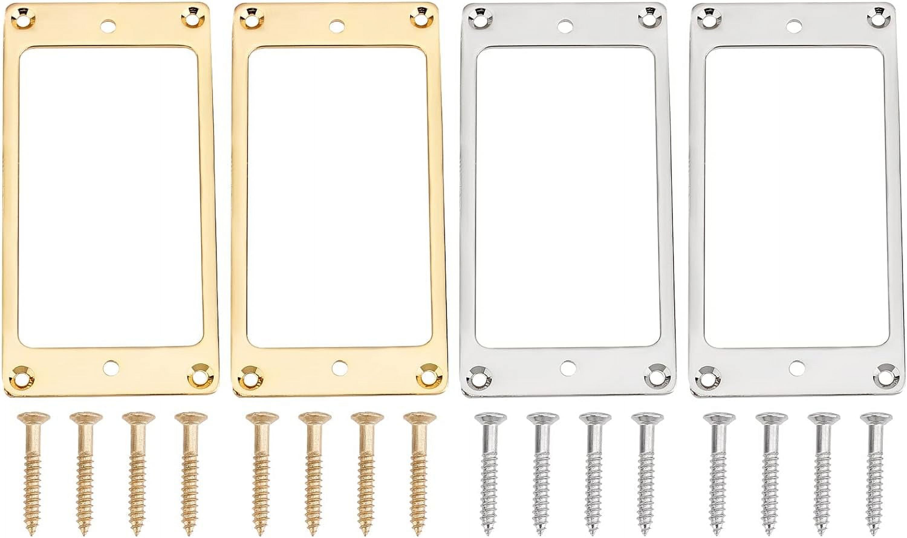 4 Pcs Flat Metal Humbucker Pickup Mounting Ring Set Gold & Sliver ...