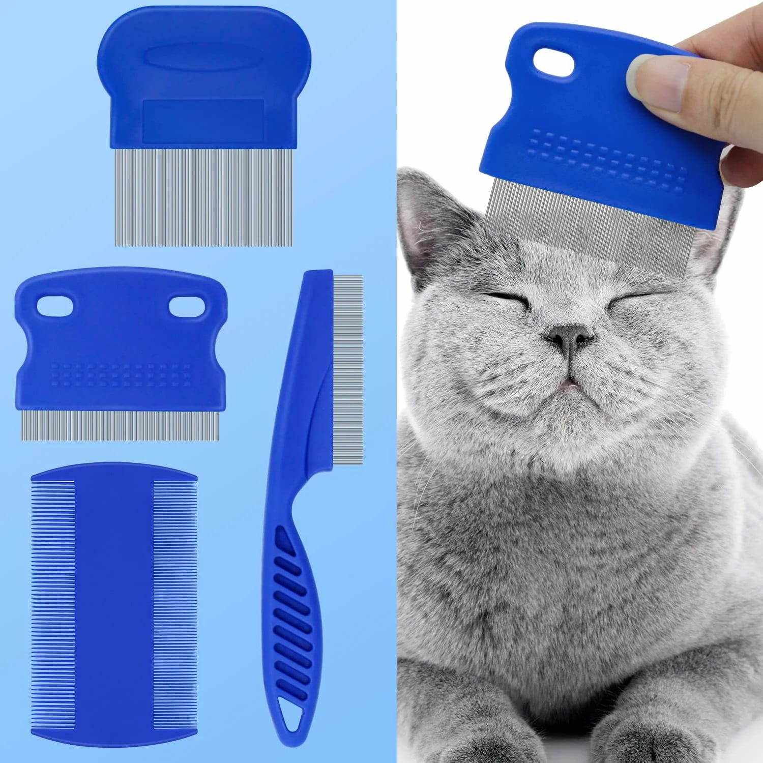 Customer reviews for 4 Pcs Flea Lice Comb for Cats Dogs | 4 Styles of ...
