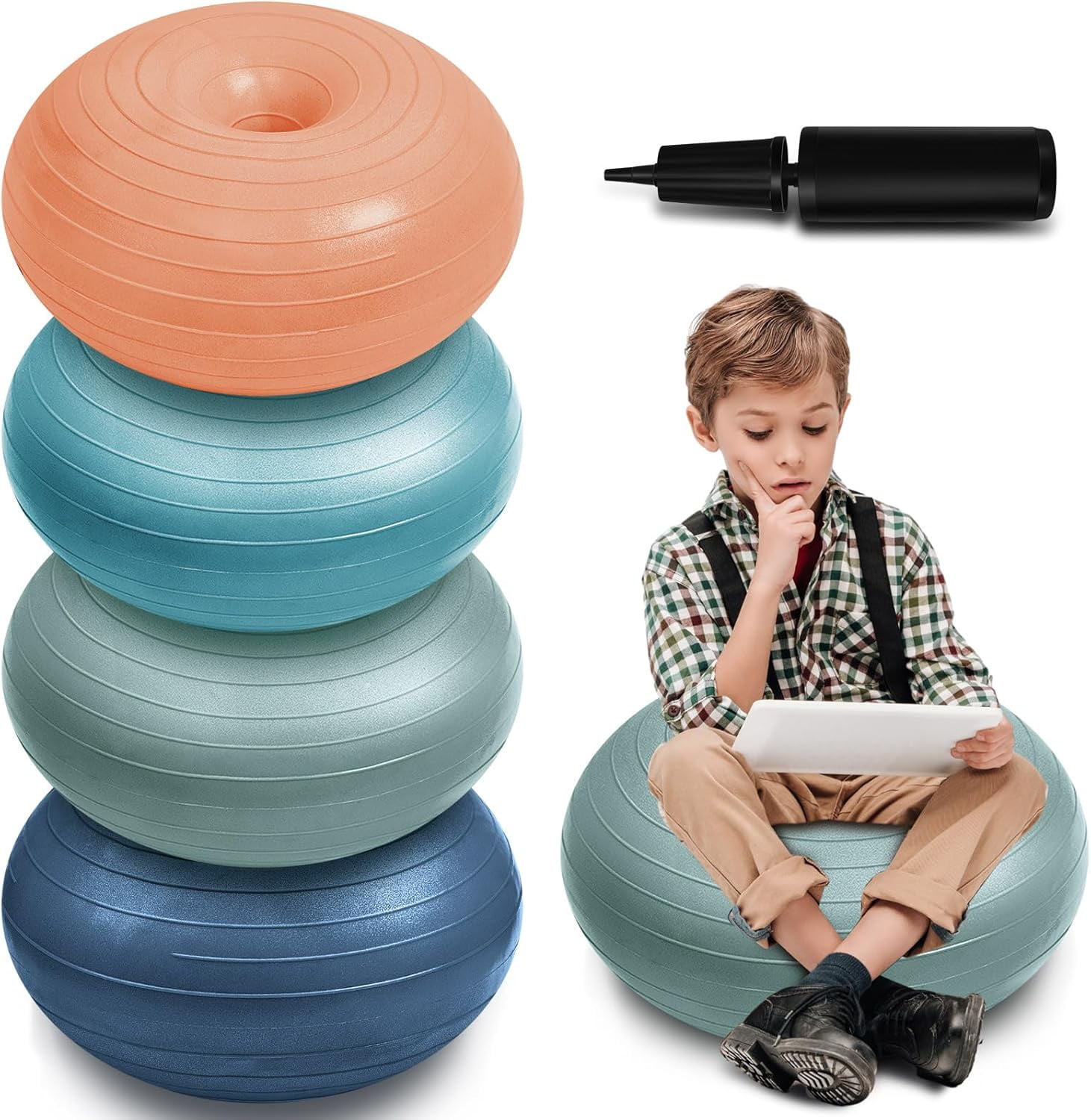 4 Pcs Flexible Seating Yoga Ball Chair for Classroom 16.8 Inch ...