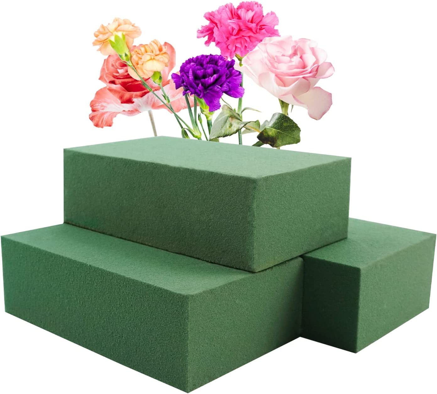 4 Pcs Floral Foam Bricks, Happon Florist Flower Foam Green Bricks ...