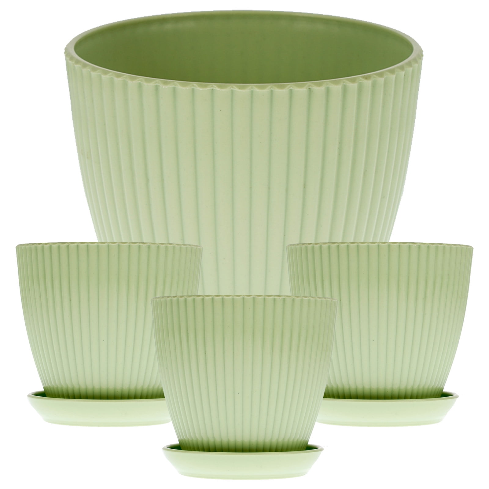 4 Pcs Flowerpot Indoor Plant Pots Resin Planter with Saucer Flower Pot ...