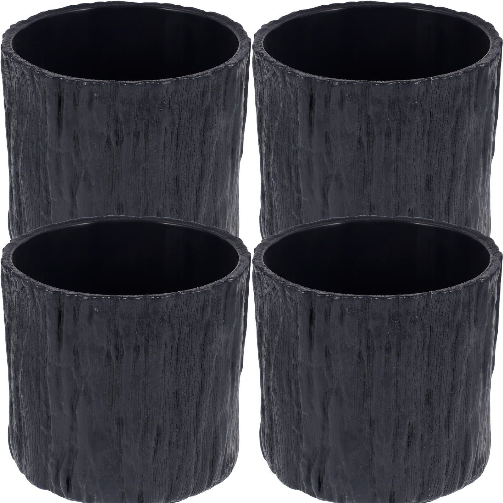 4 Pcs Flowerpot Plant Pot Bark Succulent Pot Grey Flower Pot Hydroponic ...