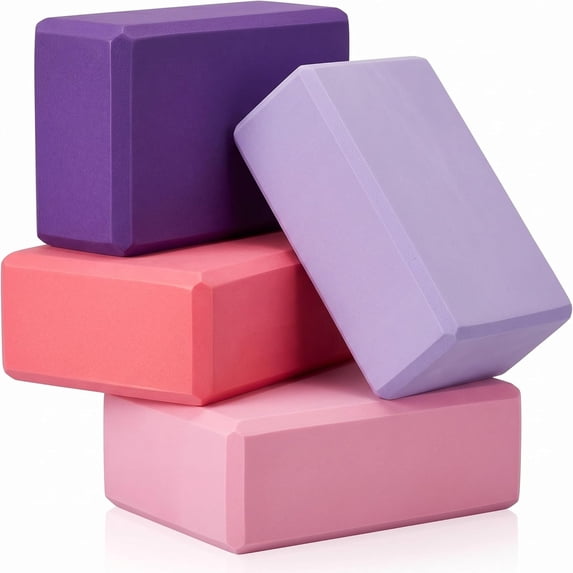 4 Pcs Foam EVA Yoga Blocks Different Color Soft Non Slip Supportive ...