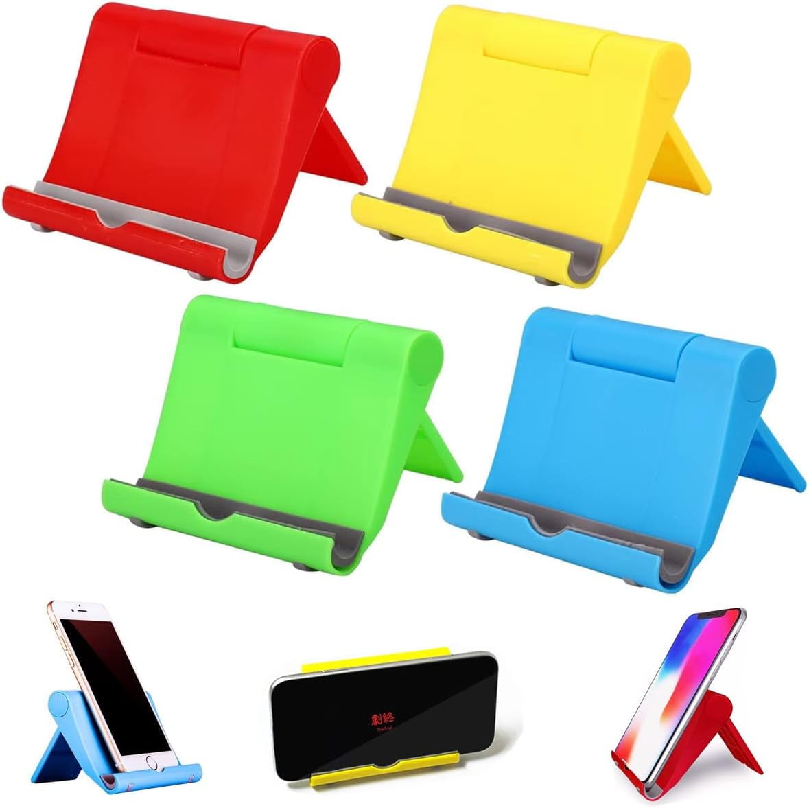 4 Pcs Foldable Cell Phone Stand, Universal Adjustable Angle Mobile ...
