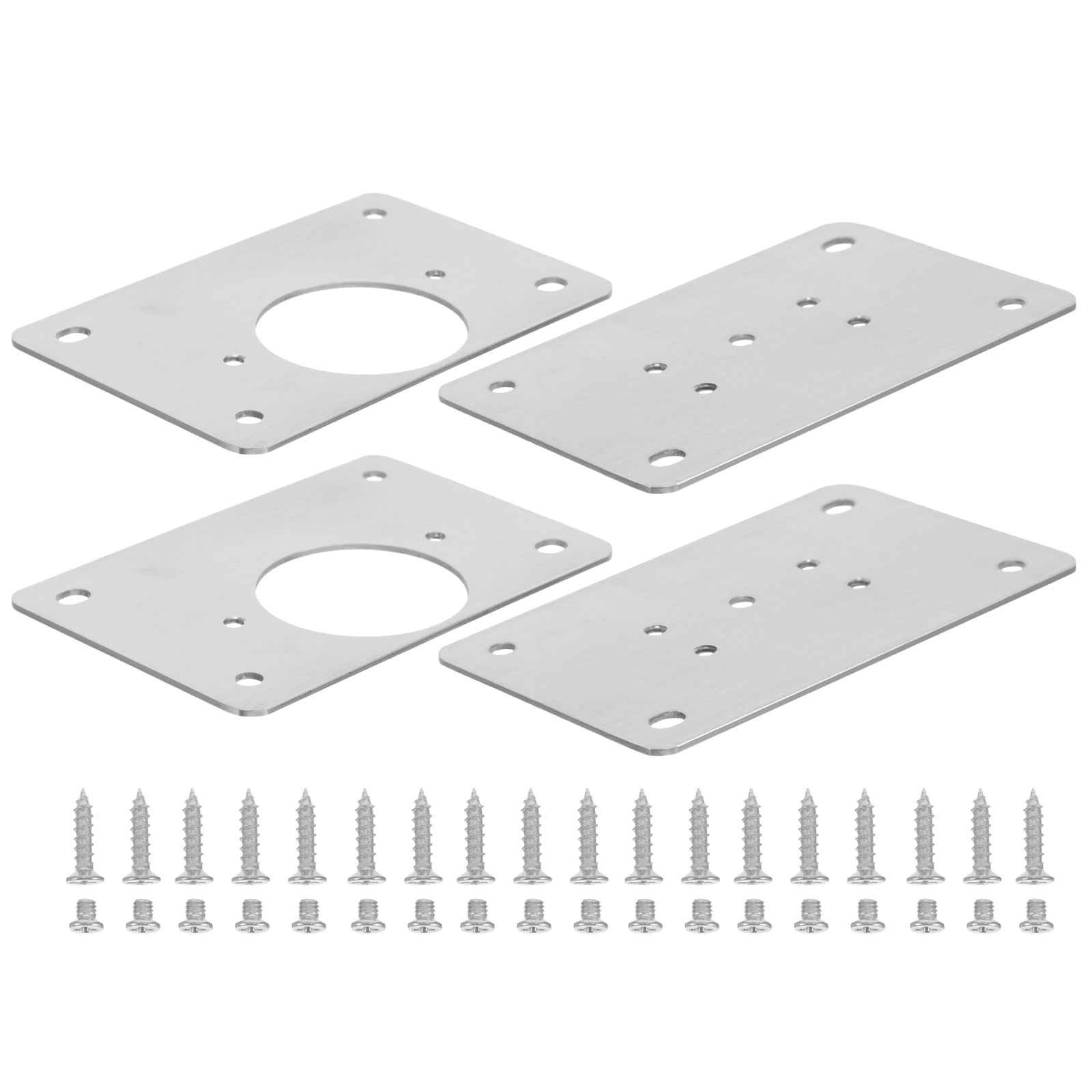 4 Pcs Foldable Fixing Thick Hinge Repair Plate 9.00X6.00X0.20CM Silver ...