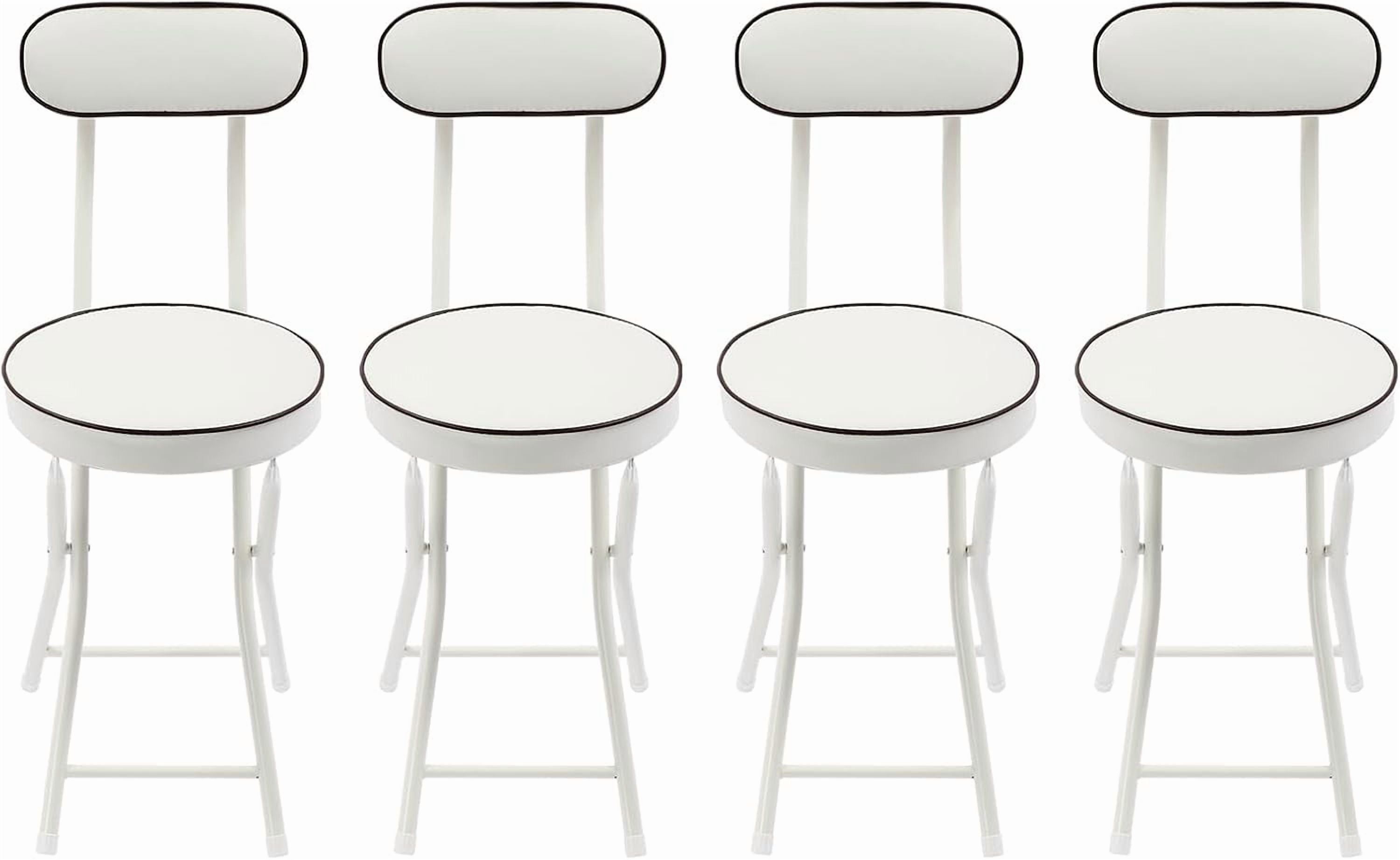 4 Pcs Folding Stool Chair with Backrest, 18.9 Inch Tall Foldable Bar ...