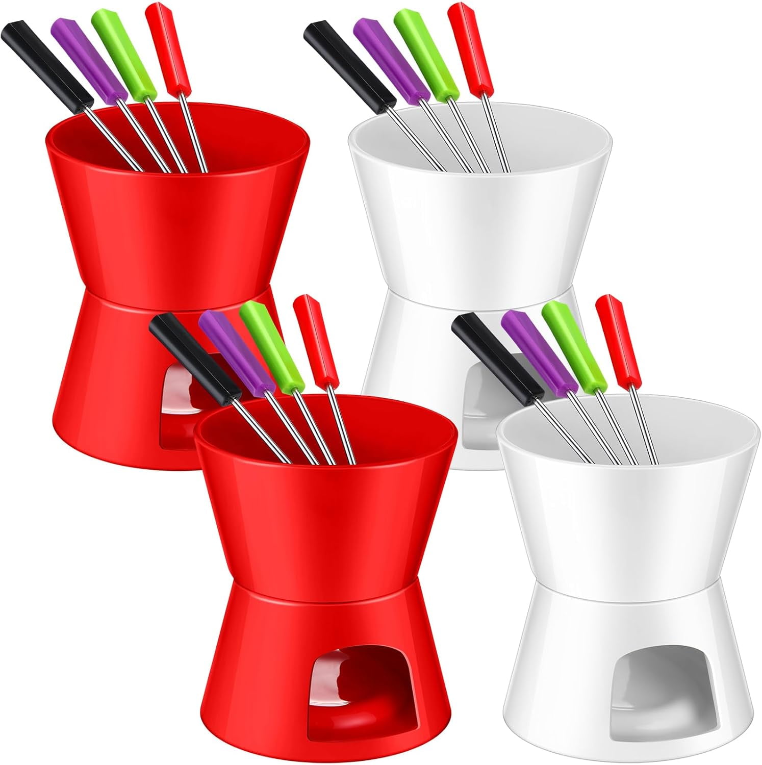 4 Pcs Fondue Set Fondue Pot Mini Fondue Pot Set Melting Bowl Set with ...