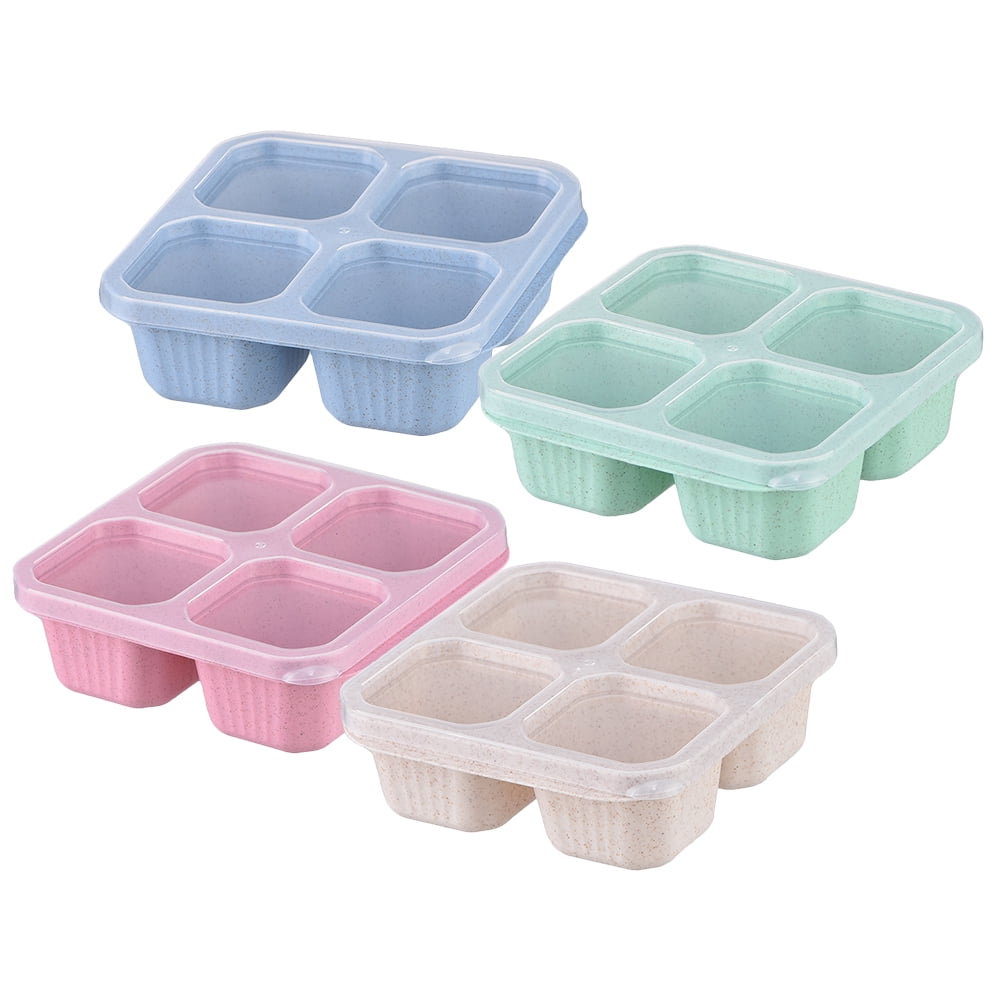 4 Pcs Food Tray Decor Compartment Snack Containers Fruit Dish Four ...