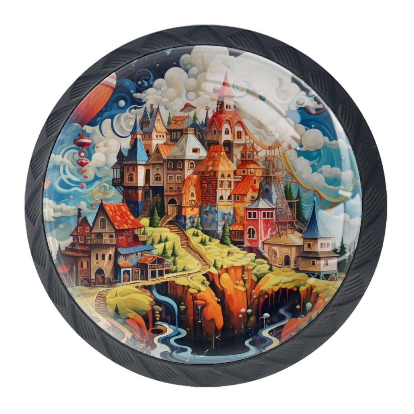 4 Pcs Forest Castle Knobs for Kitchen Cabinet Cupboard Dresser Bookcase ...