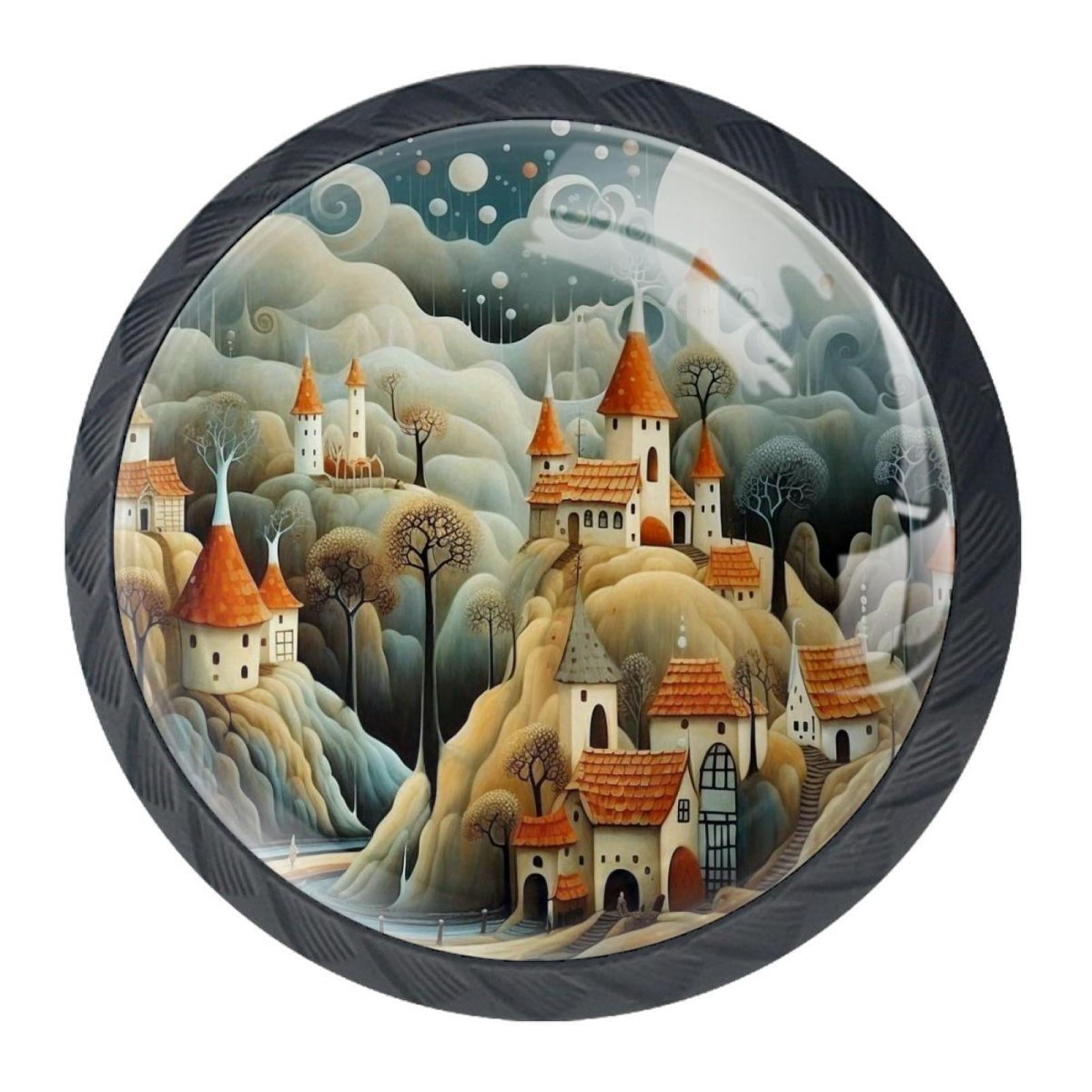 4 Pcs Forest Castle Knobs for Kitchen Cabinet Cupboard Dresser Bookcase ...