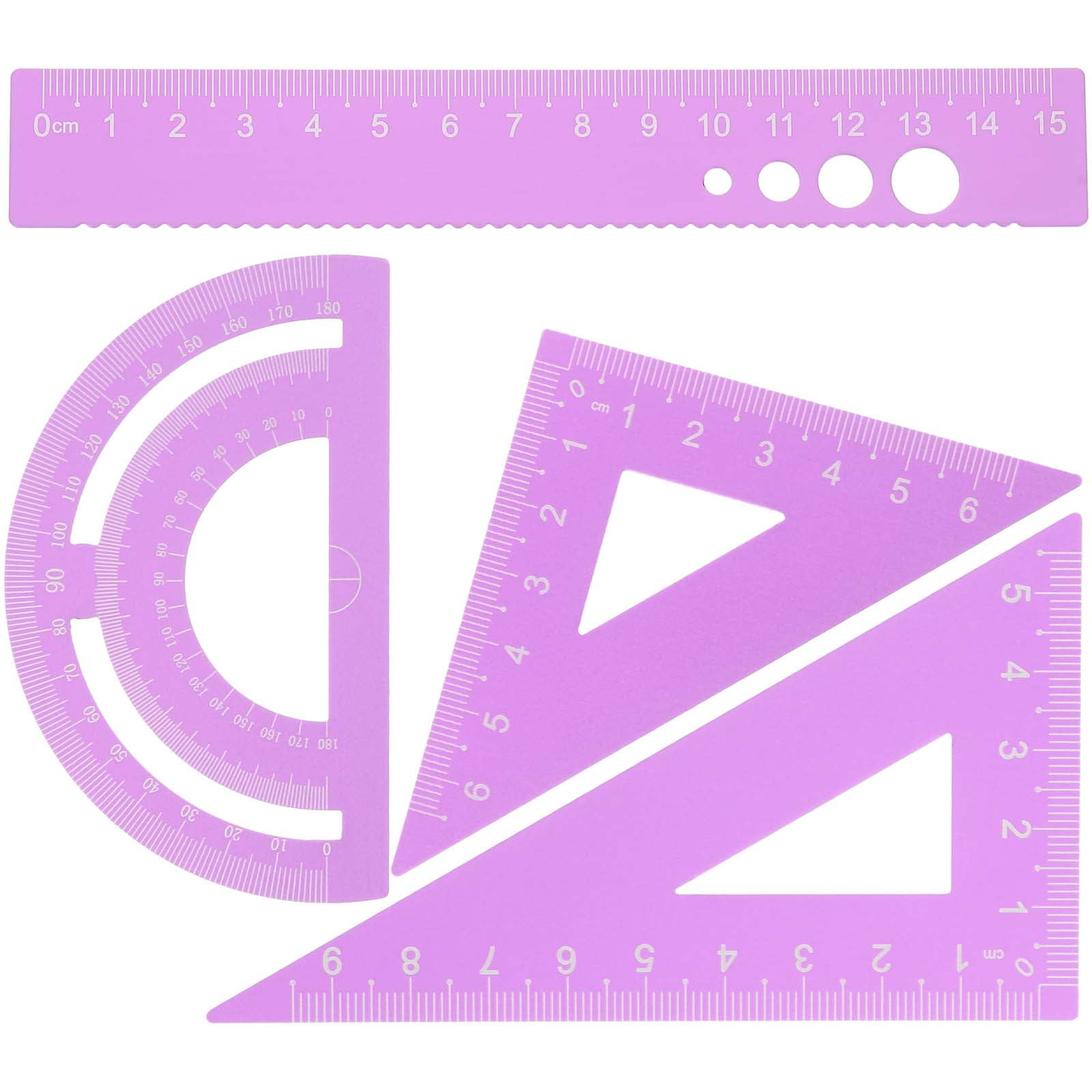 4 Pcs Four Piece Set of Rulers Aluminum Alloy Student Mat - Walmart.com