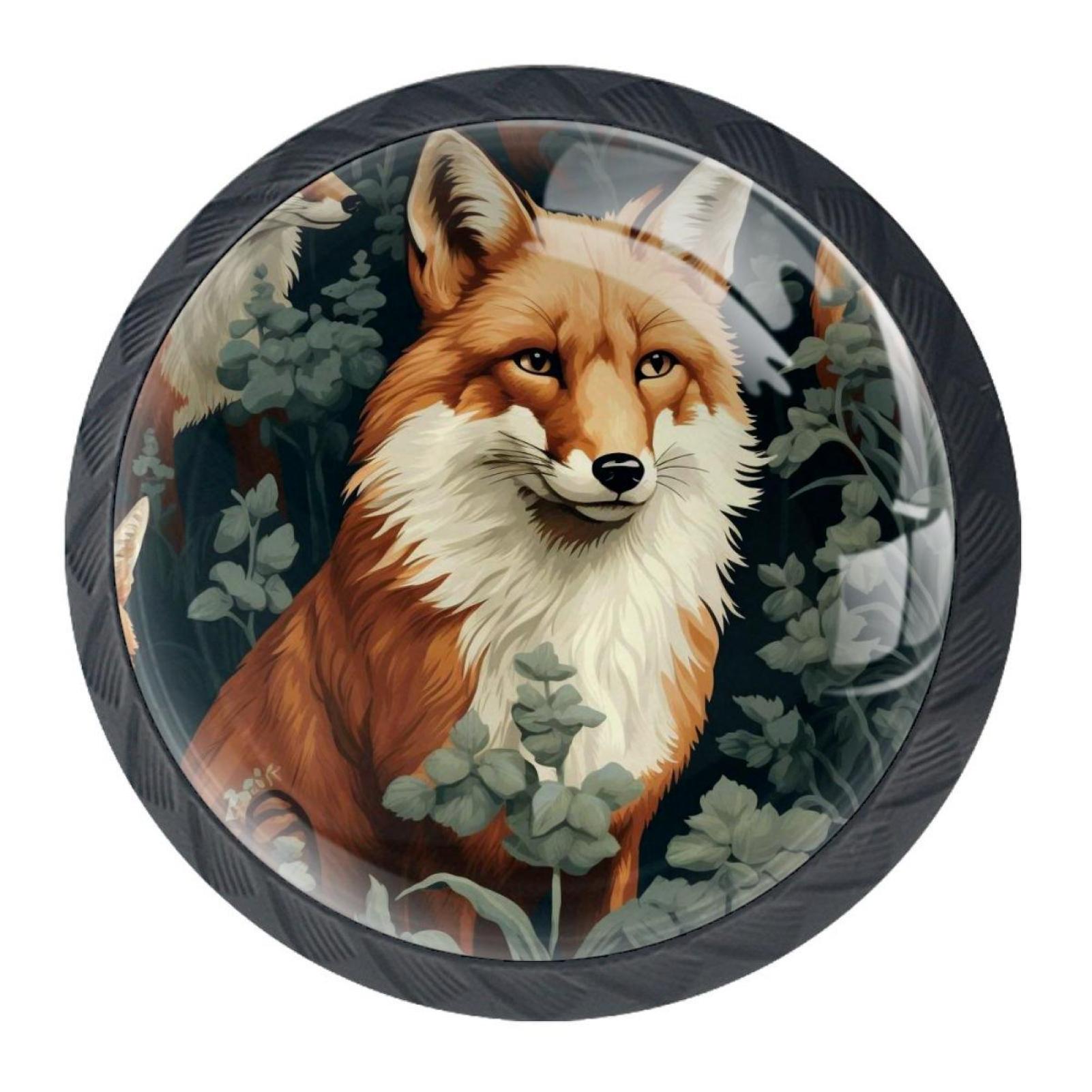 4 Pcs Fox Knobs for Kitchen Cabinet Cupboard Dresser Bookcase Drawer ...