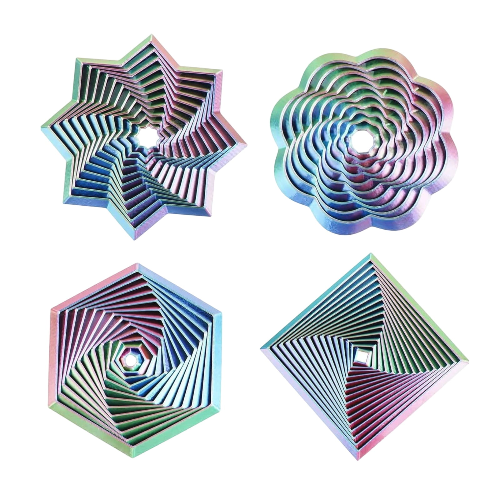 4 Pcs Fractal Fidget Hexagon 3.15 Inch 3D Printed Anti Stress Sensory ...
