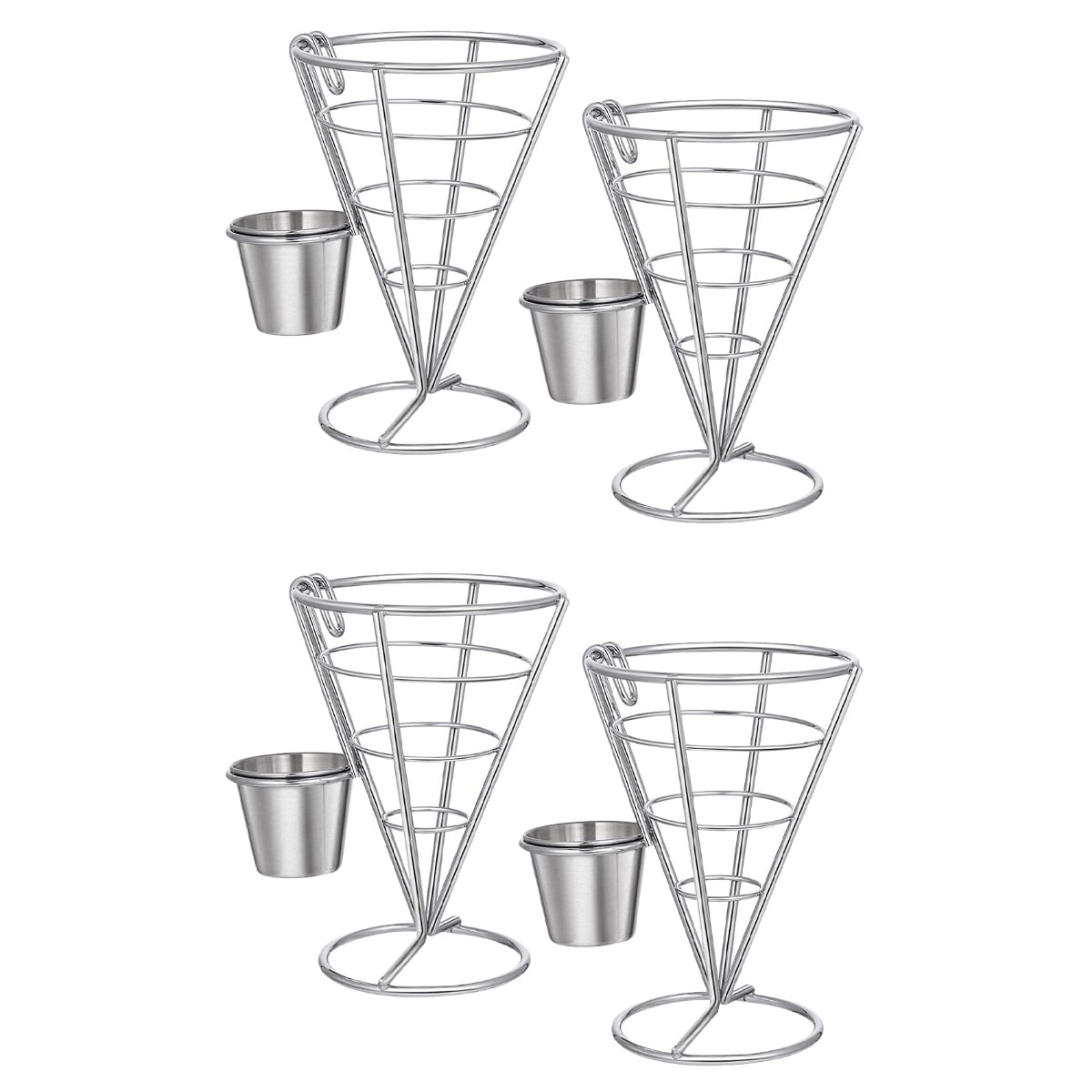 4 Pcs French Fries Cone Holder Display Shelf Shelves Stand Black ...