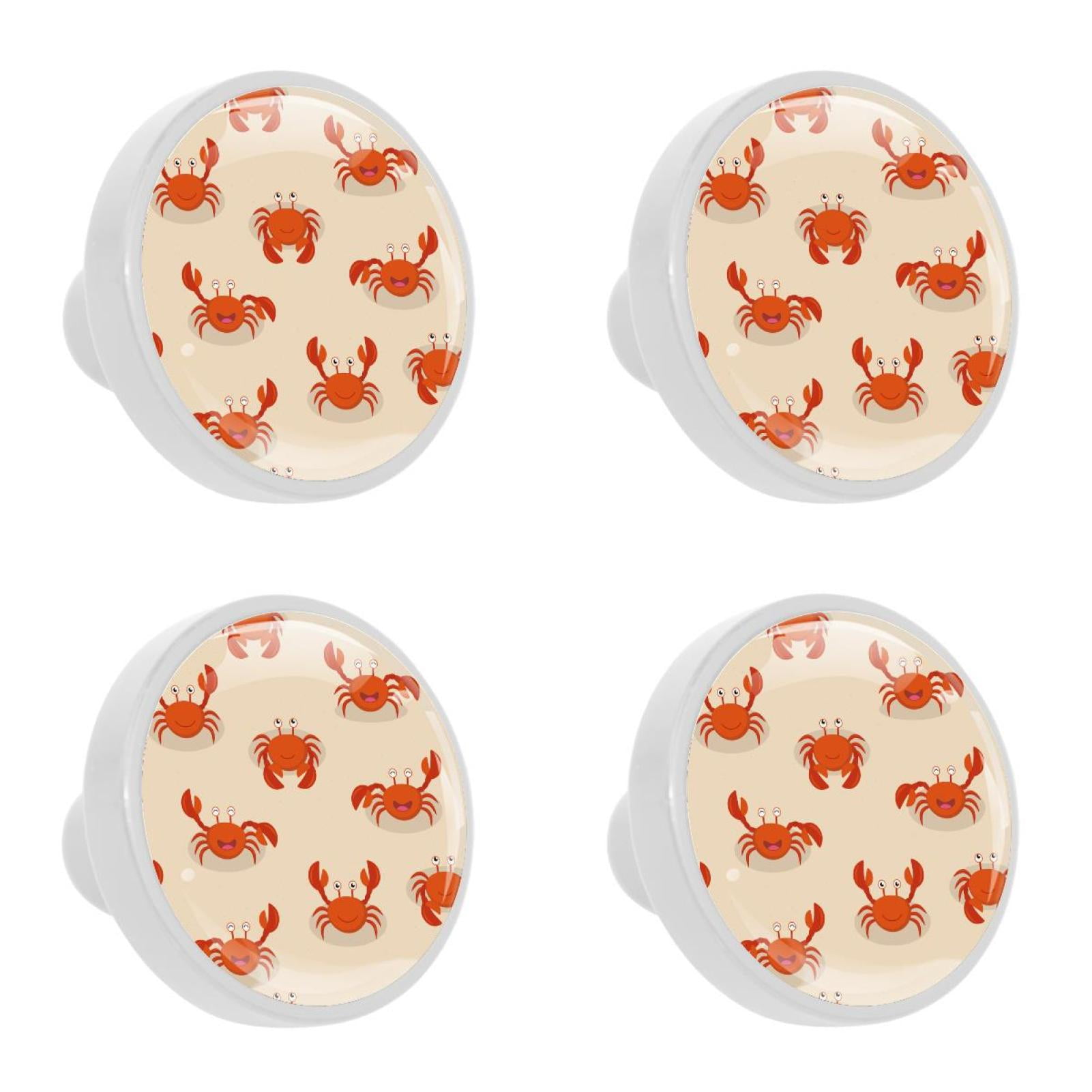 4 Pcs Funny Crab Knobs for Kitchen Cabinet Cupboard Dresser Bookcase ...