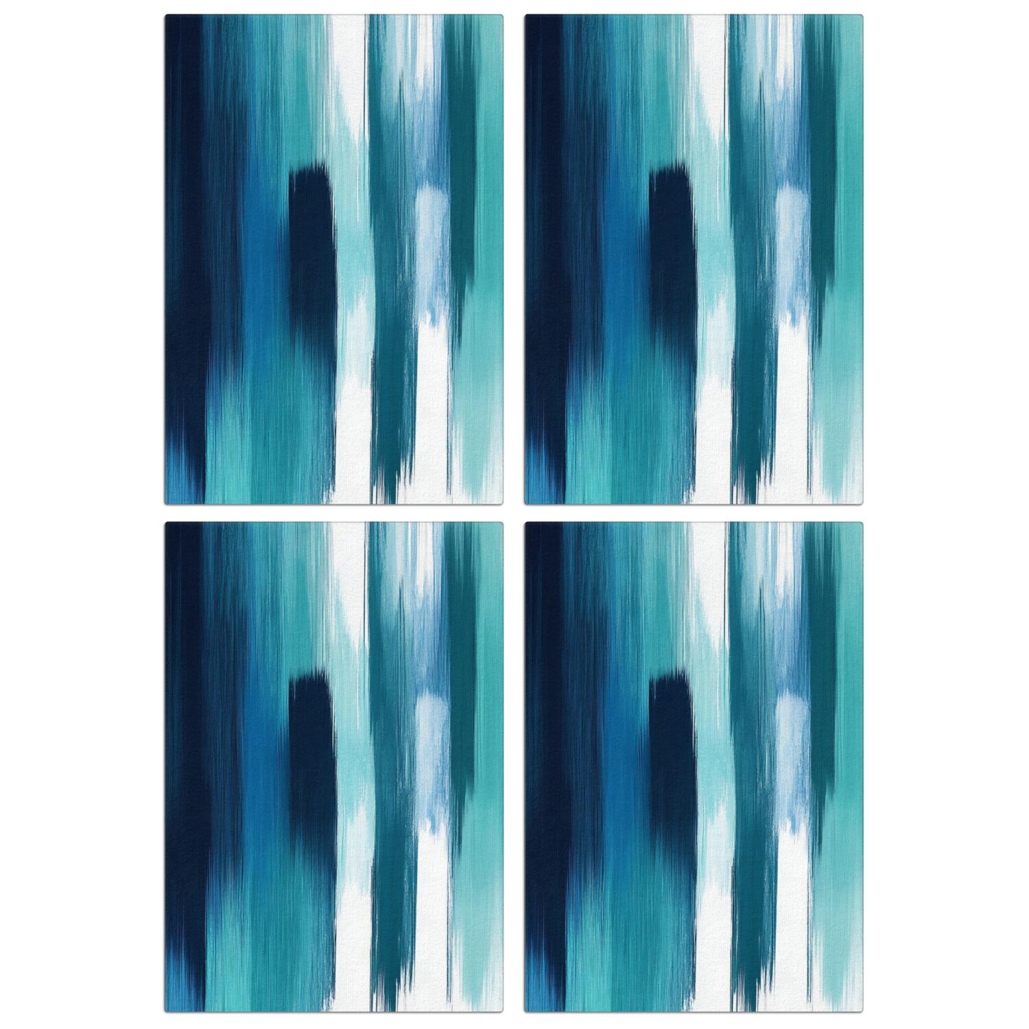 4 Pcs Funny Kitchen Towels,Blue and Grey Abstract Art Artwork ...