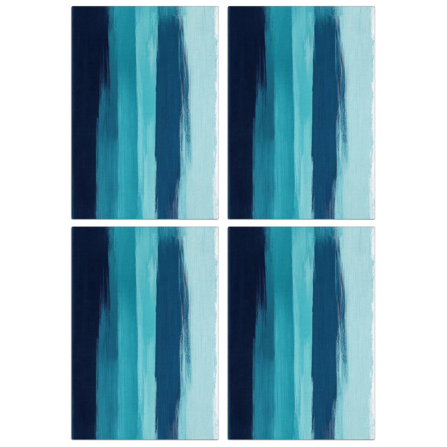 4 Pcs Funny Kitchen Towels,Blue and Grey Abstract Art Artwork ...