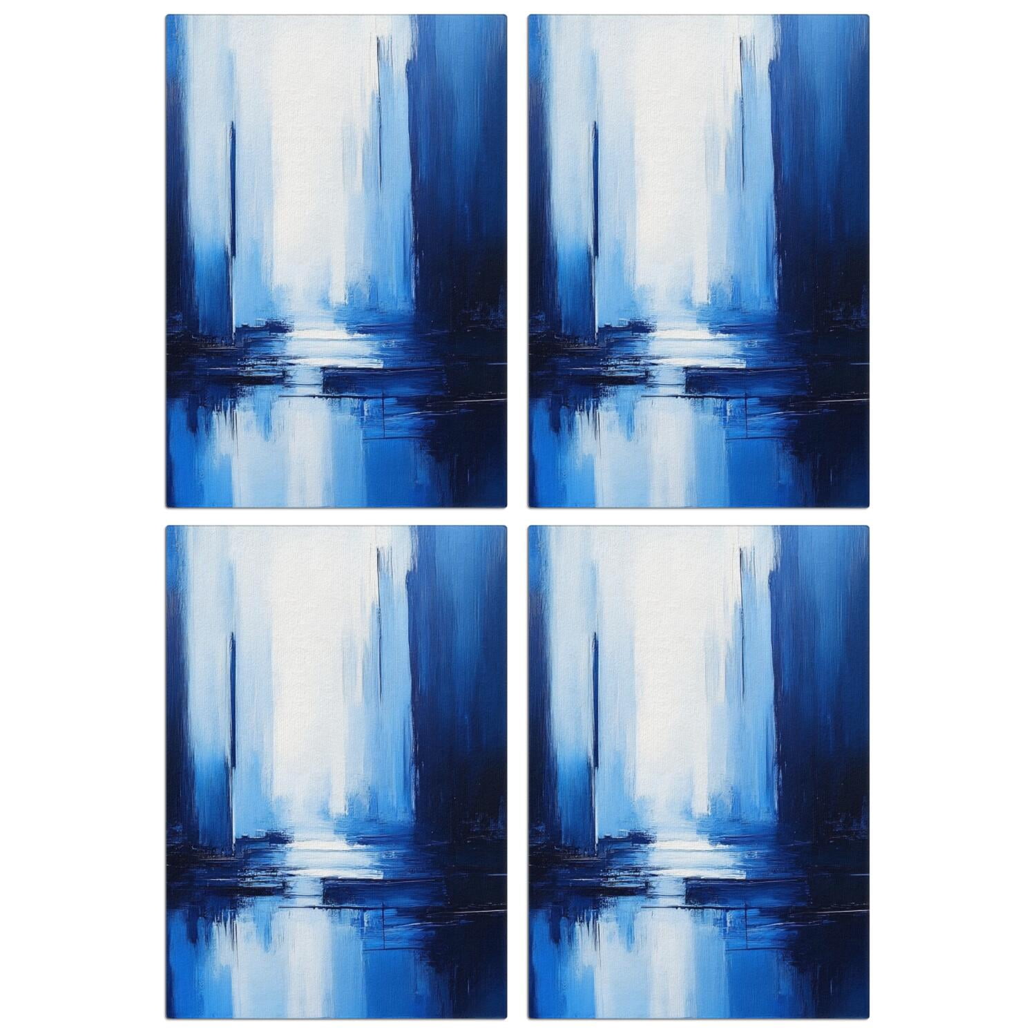 4 Pcs Funny Kitchen Towels,Blue and Grey Abstract Art Artwork ...