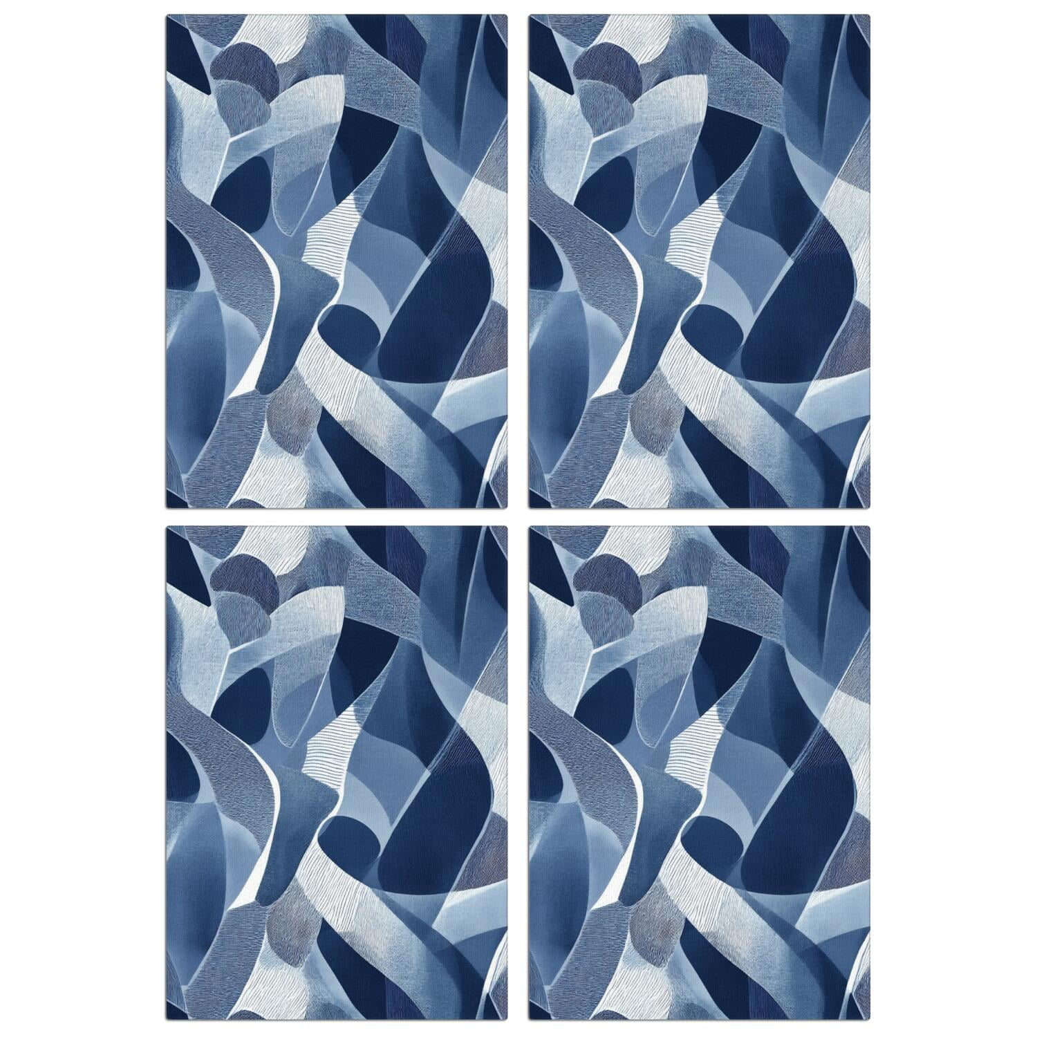 4 Pcs Funny Kitchen Towels,Blue and Grey Abstract Art Artwork ...