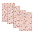 4 Pcs Funny Kitchen Towels, Easter and Bunny Paws Pink Pattern ...