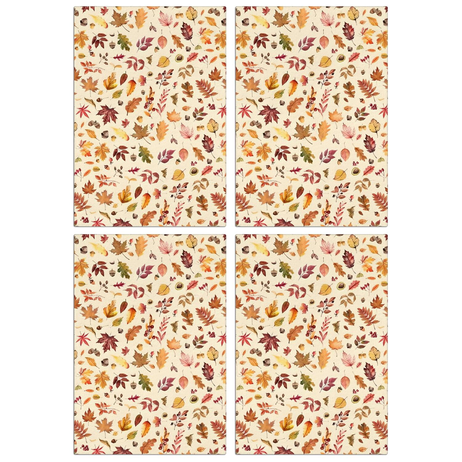 4 Pcs Funny Kitchen Towels,Fall Leaves Microfiber Dish Towels,Kitchen ...