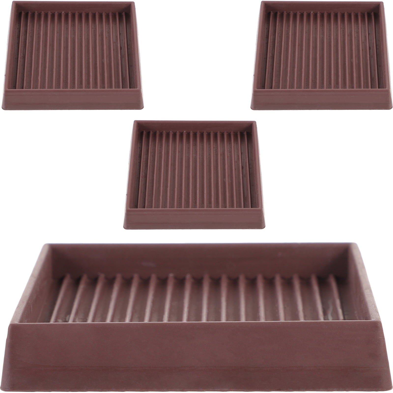 4 Pcs Furniture Caster Cups Felt Pads Risers Casters Light Brown ...