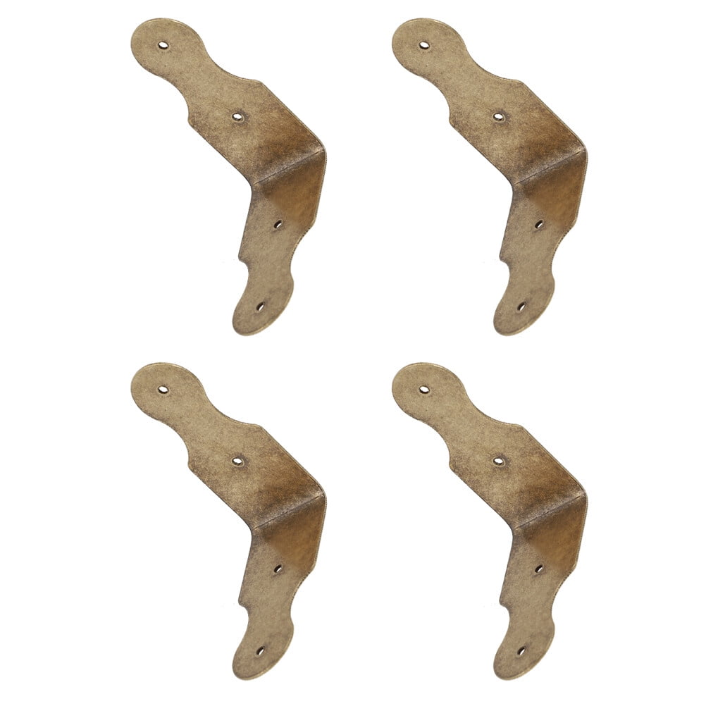 4 Pcs Furniture Corner Protectors Decorative Guards Brass Edge Chest ...