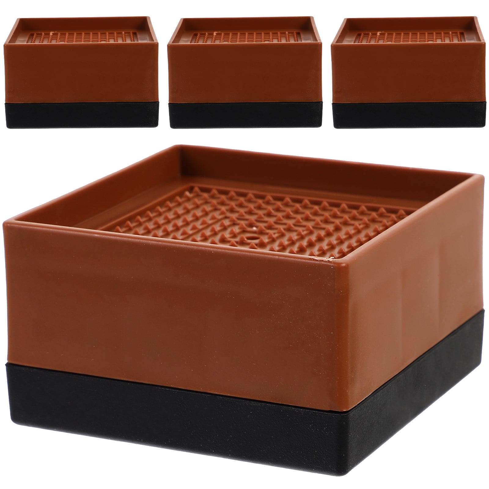 Brown Plastic Furniture Risers for Home Use 4 Pieces Heavy Duty Bed ...