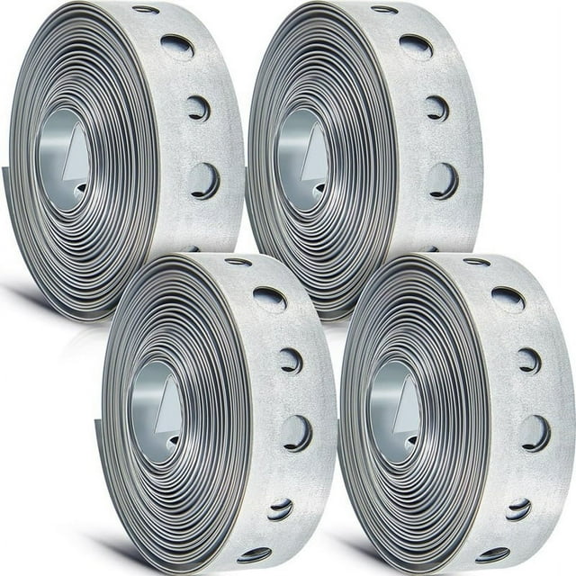 4 Pcs Galvanized Hanger Strap Metal Strapping with Holes Pipe Hanger ...