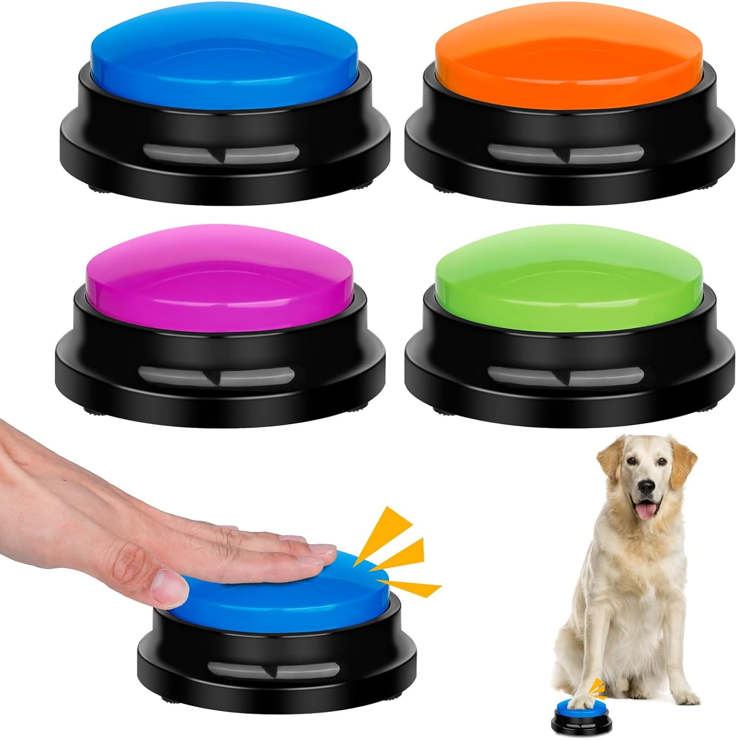 4 Pcs Game Buzzers for Trivia Games Show Answer Recordable Button for ...
