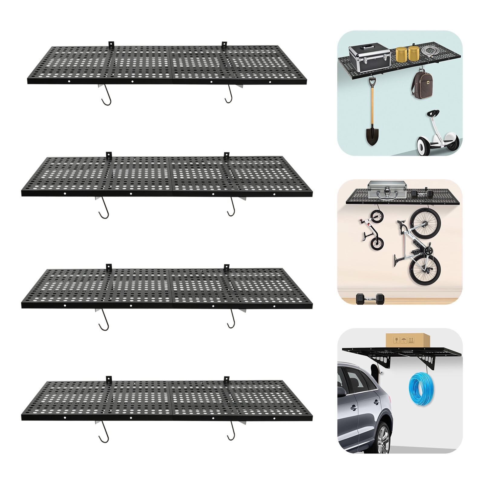 4 Pcs Garage Floating Shelves Shelf Wall Mounted Storage 4x1.7ft up to ...