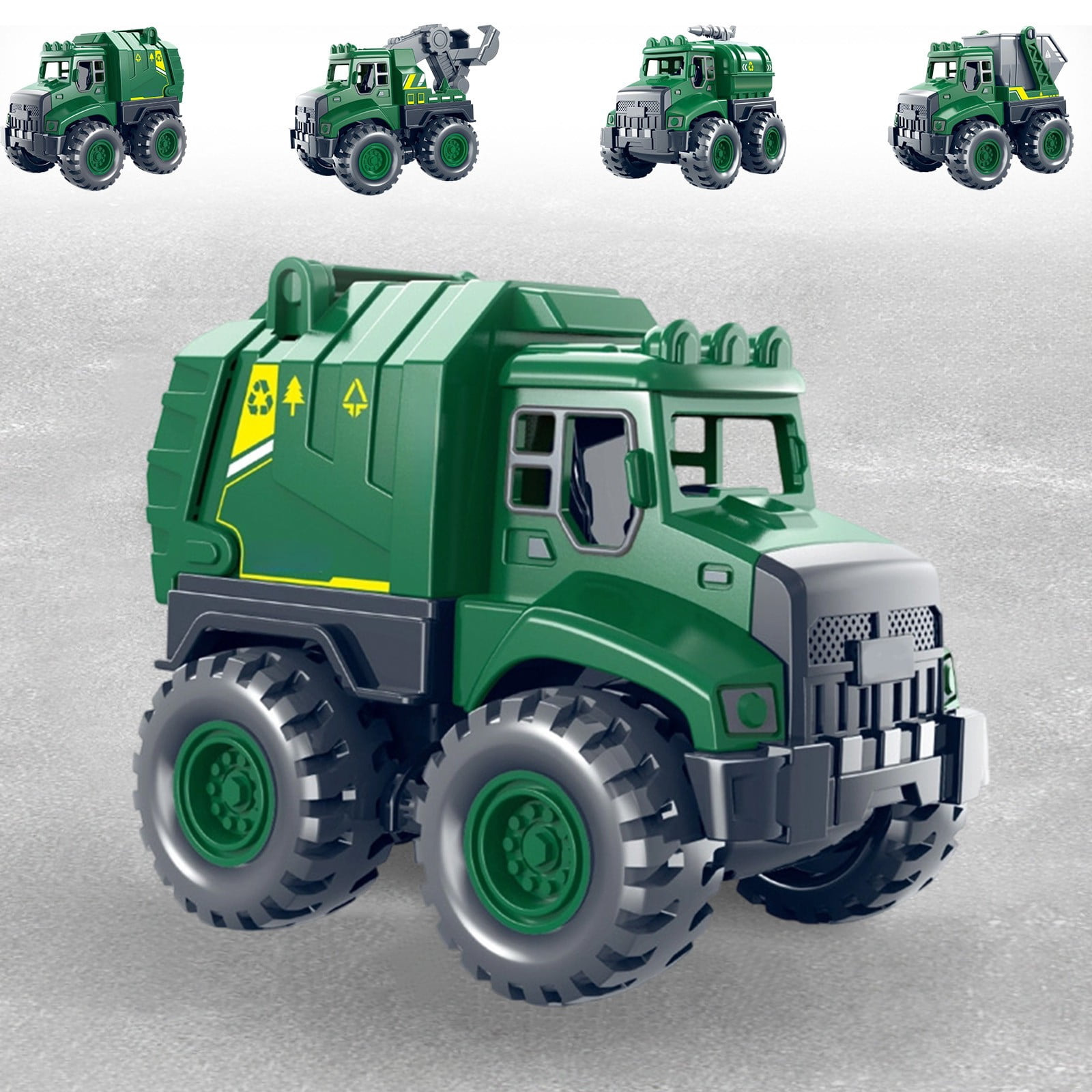 4 Pcs Garbage Truck Transportation Sprinkler Truck Rescue Vehicle, Pull ...
