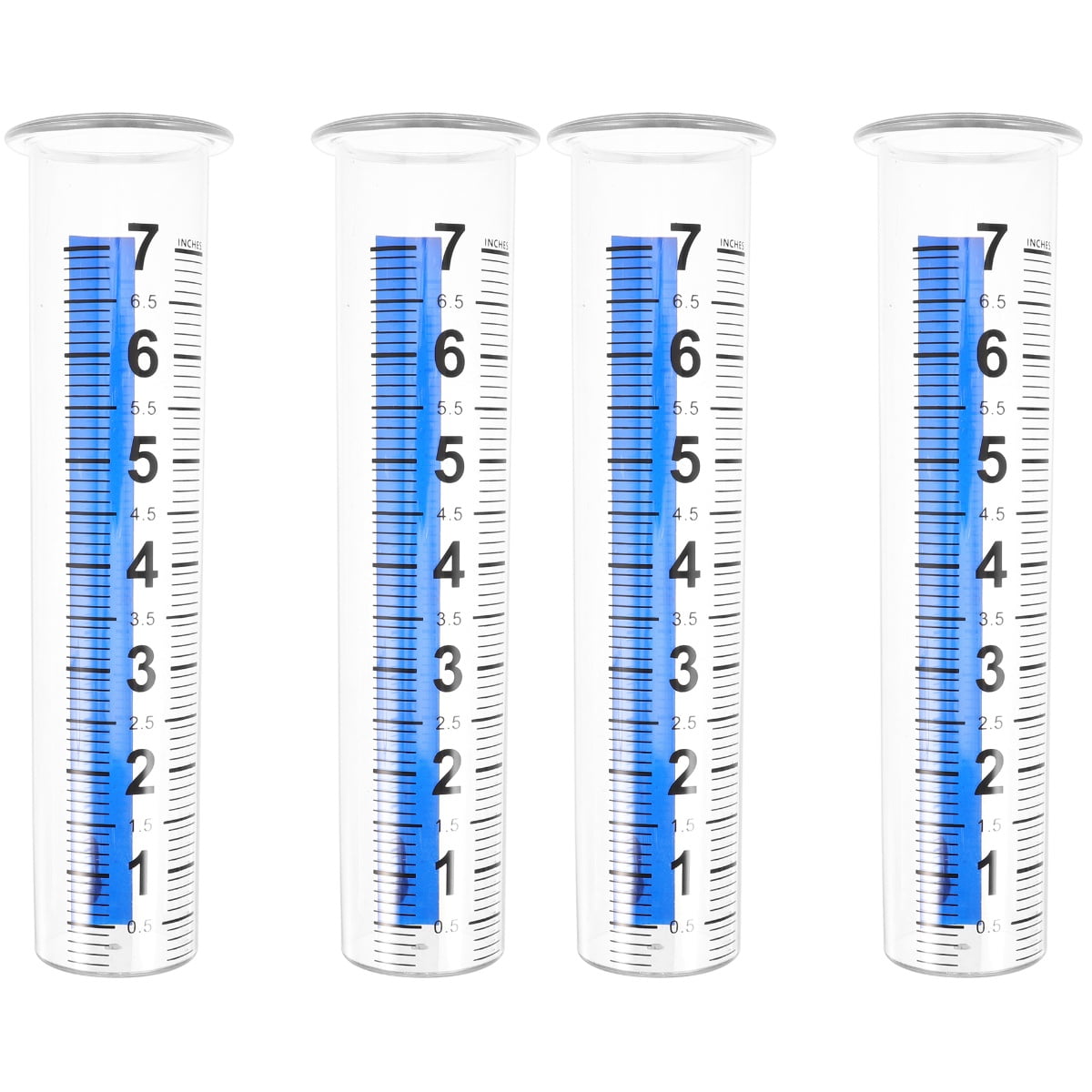 4 Pcs Garden Rain Gauge Blue Bar Tool Gage Outdoor Tools Plastic ...