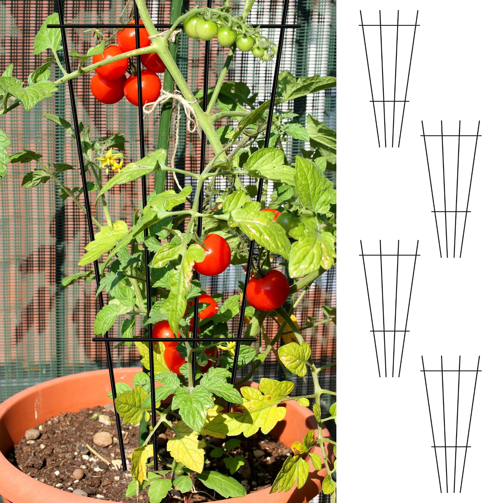 4 Pcs Garden Trellis with 40 Ties Metal Indoor Trellis Decorative ...