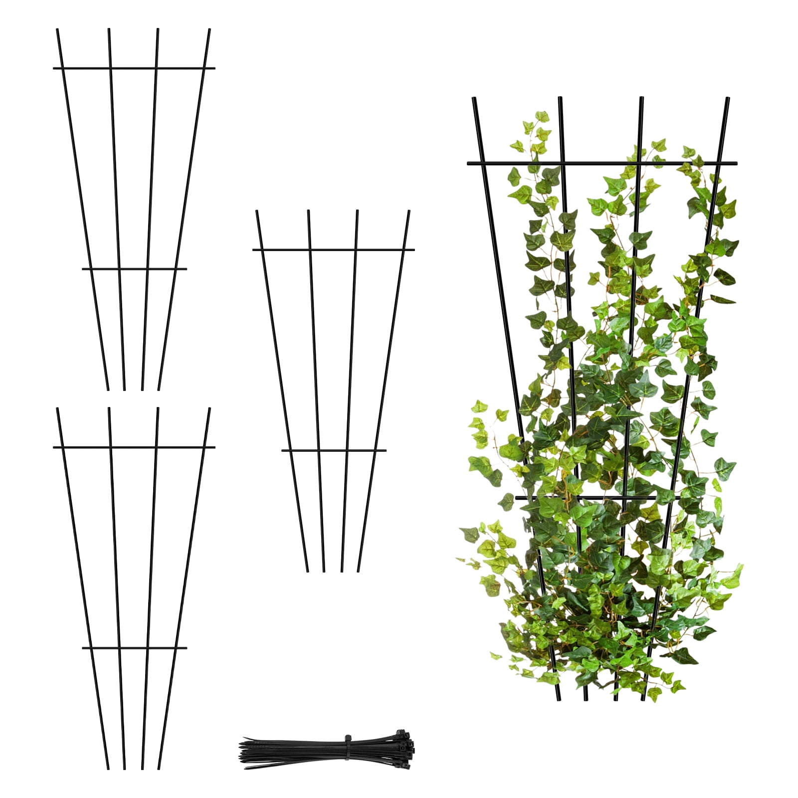 4 Pcs Garden Trellis with 40 Ties Metal Indoor Trellis Decorative ...