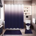 4 Pcs Gark Purple Shower Curtain Sets with Rugs Solid Bathroom Sets ...