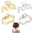 4 Pcs Geometry Shape Hair Claw Clips Long Hair Clips Metal, Jaw hair ...