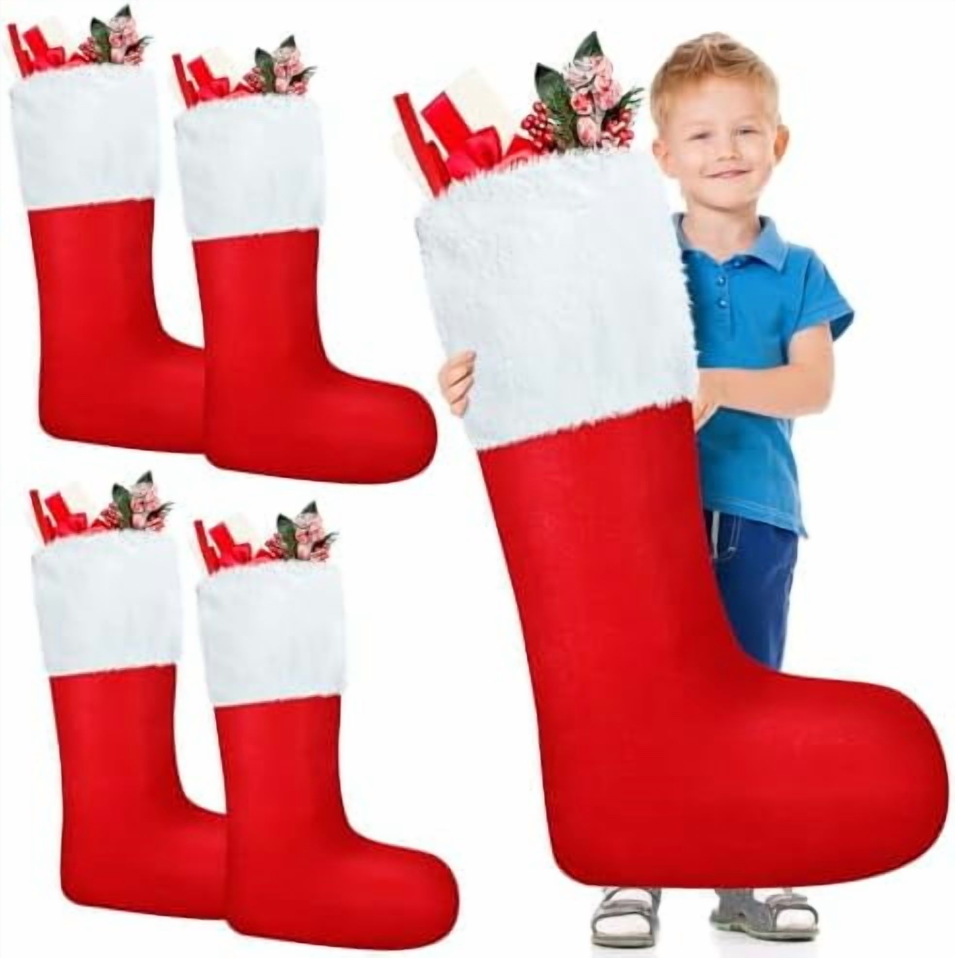 4 Pcs Giant Christmas Stocking Felt Jumbo Stockings Xmas 43 Inch Extra ...